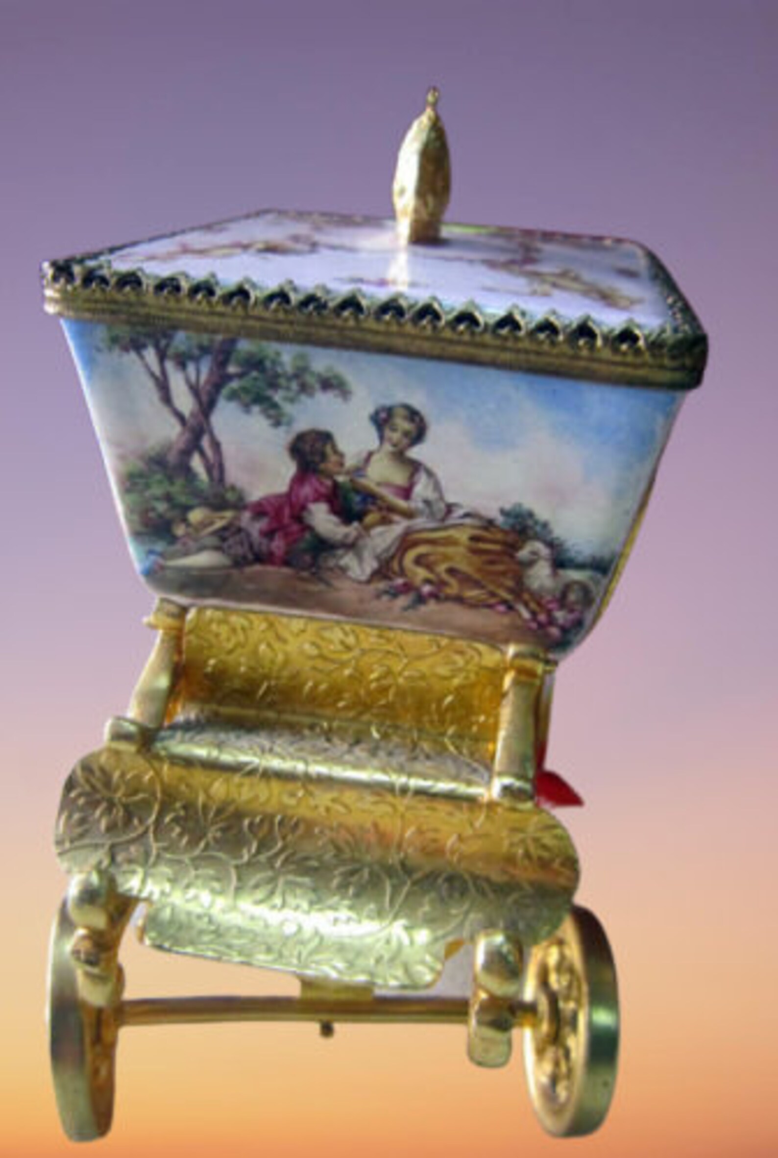 Viennese Viena Austrian Enamel Miniature Coach Carriage Casket Box - Etsy