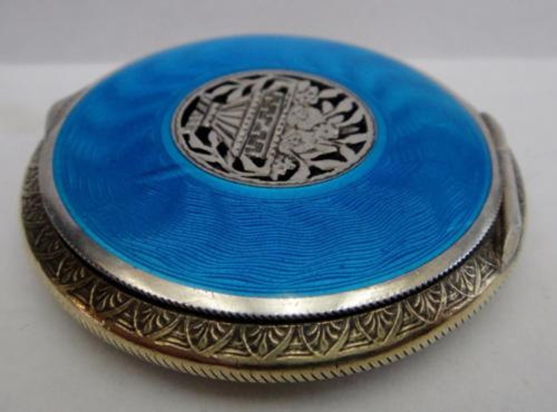 Austrian Blue Guilloche Enamel COMPACT - Etsy