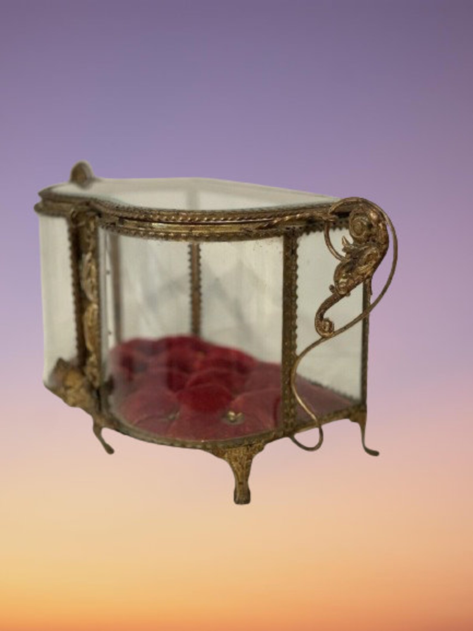 French Glass Vitrine Bridal Casket Box - Etsy