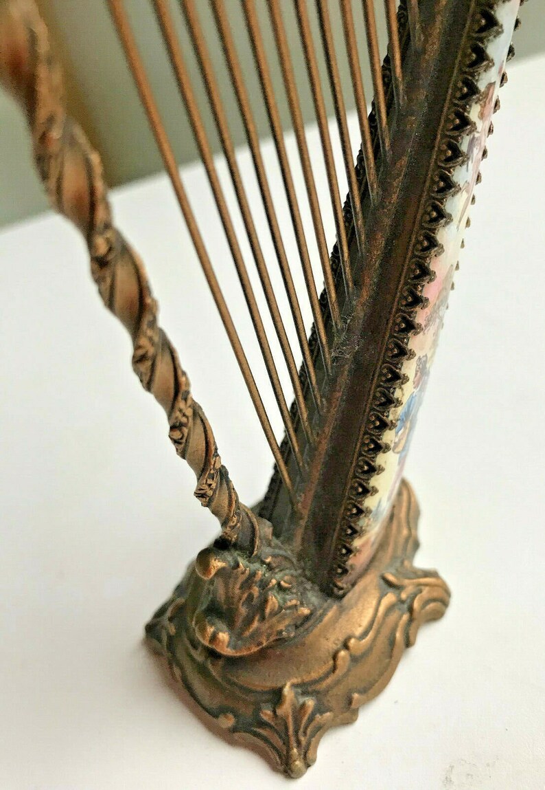 Viennese Enamel Miniature Harp - Etsy
