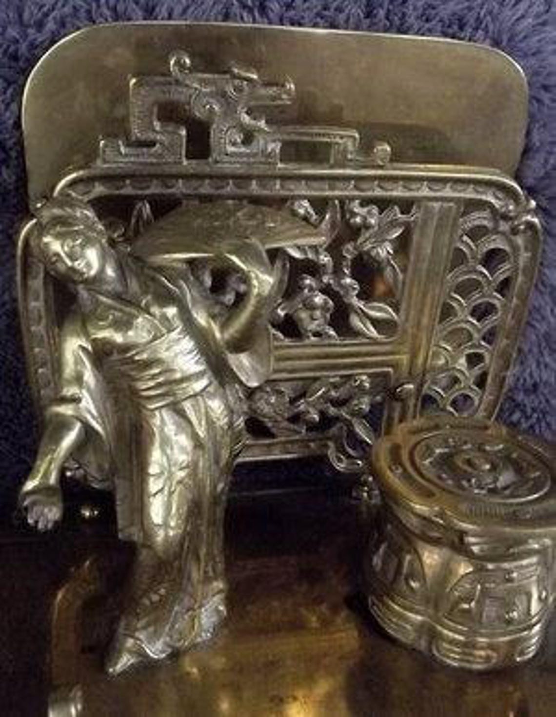 Bronze Asain Geisha Inkwell Inkstand - Etsy