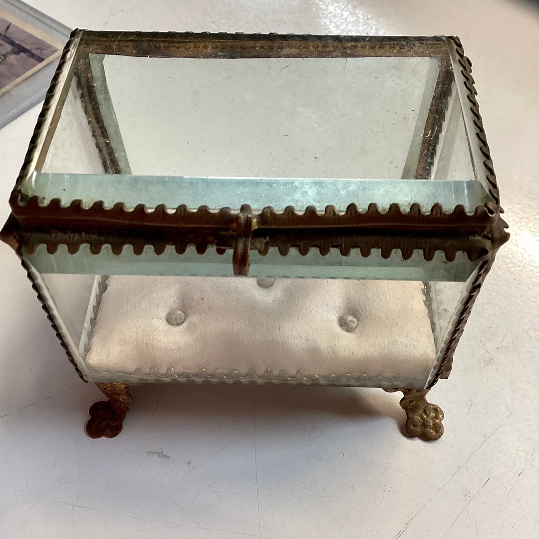 French Beveled Glass Casket Box - Etsy