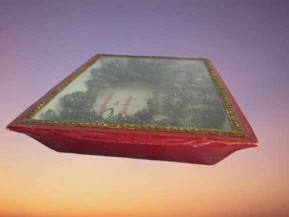 German Mourning Hair Jeweled Shadow Box Frame - Etsy