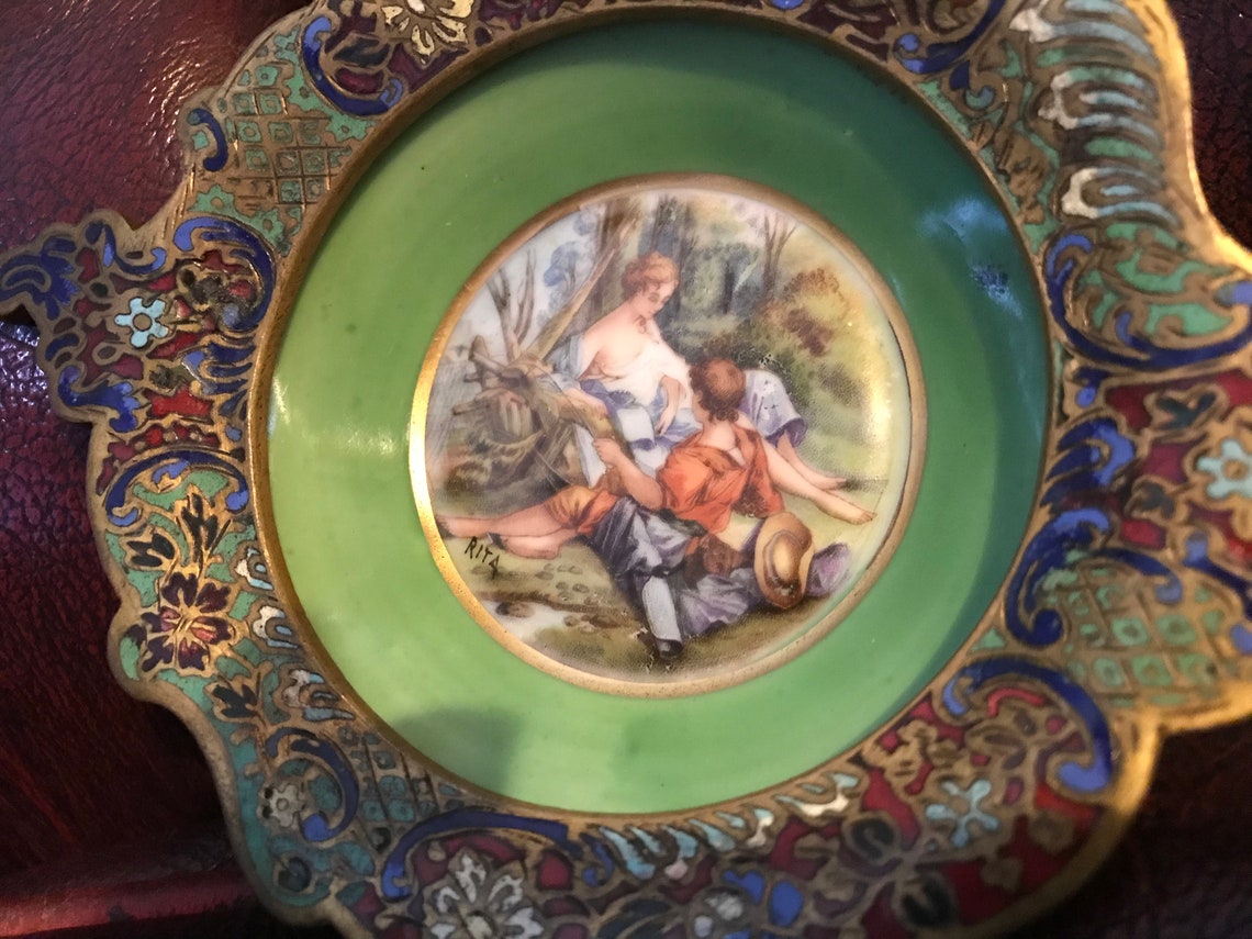 French Champleve Porcelain Bowl - Etsy