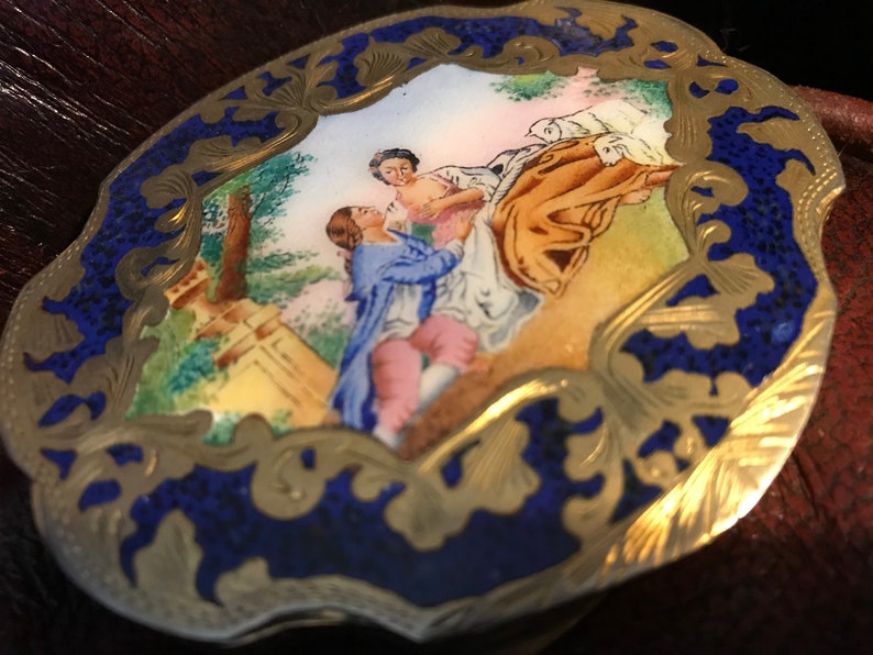 Italian Enamel Compact Box - Etsy