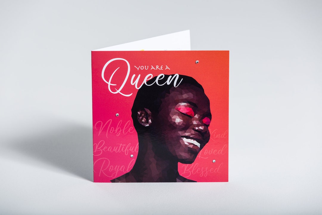 You Are a Queen Greeting Card Featuring Black Woman Illustration - Pink ...