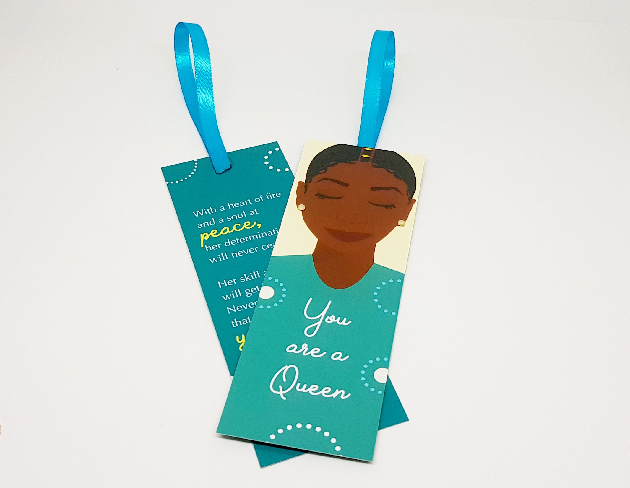 You Are a Queen Bookmark Featuring Black Woman Portrait and Poem by ...