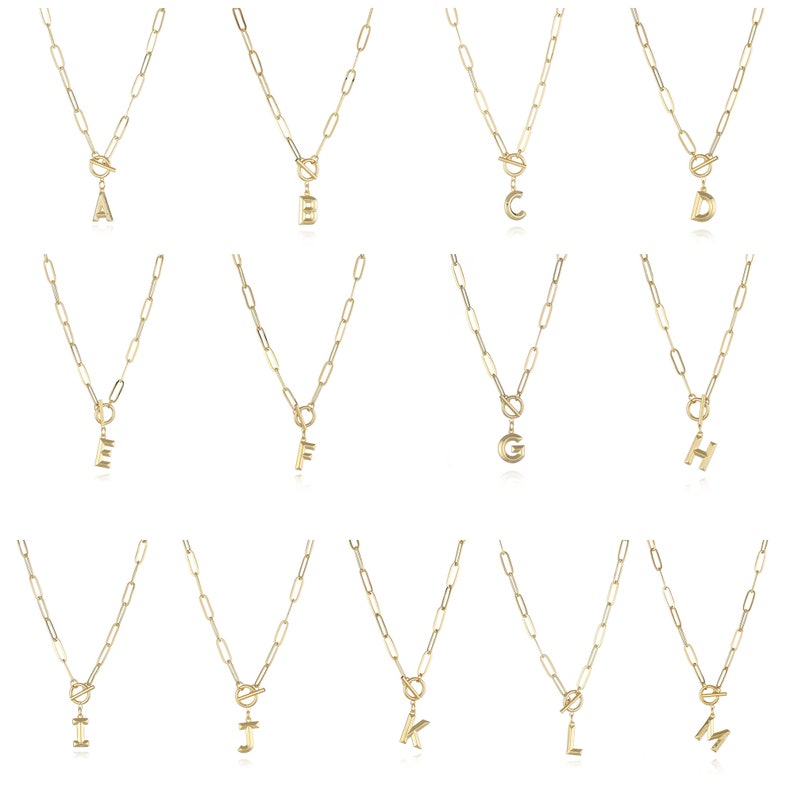 Initial Toggle Clasp Necklace for Mother Capital Letter - Etsy