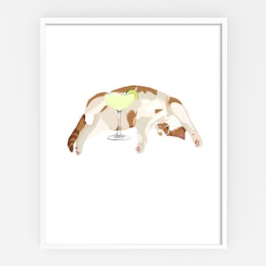 Cocktail Cat Print Orange and White Cat With a Last Word Cocktail - Etsy