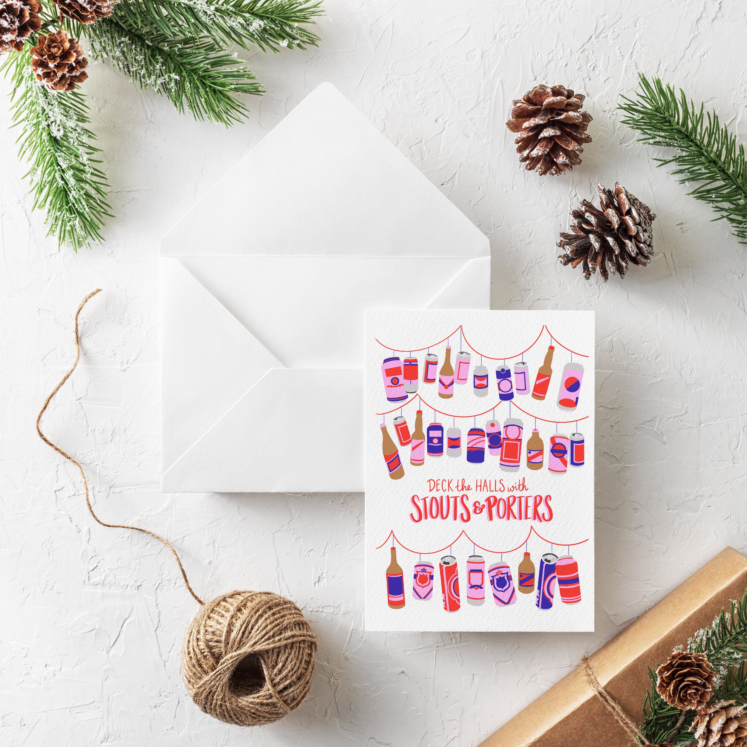 Deck the Halls Holiday Beer Christmas Card - Etsy