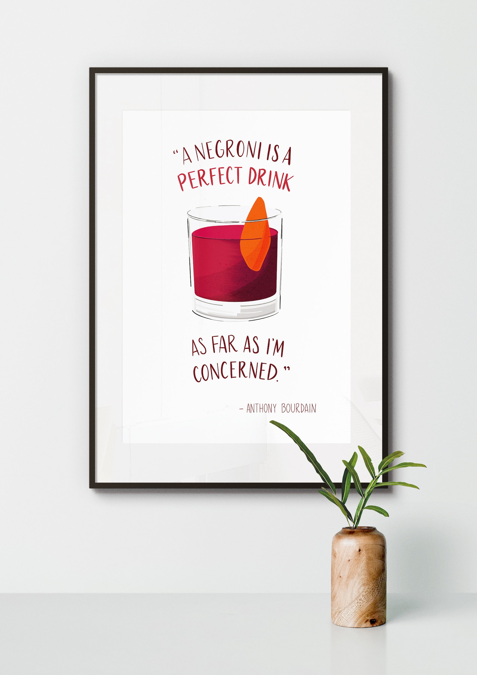 Negroni Bourdain Quote Poster - Etsy