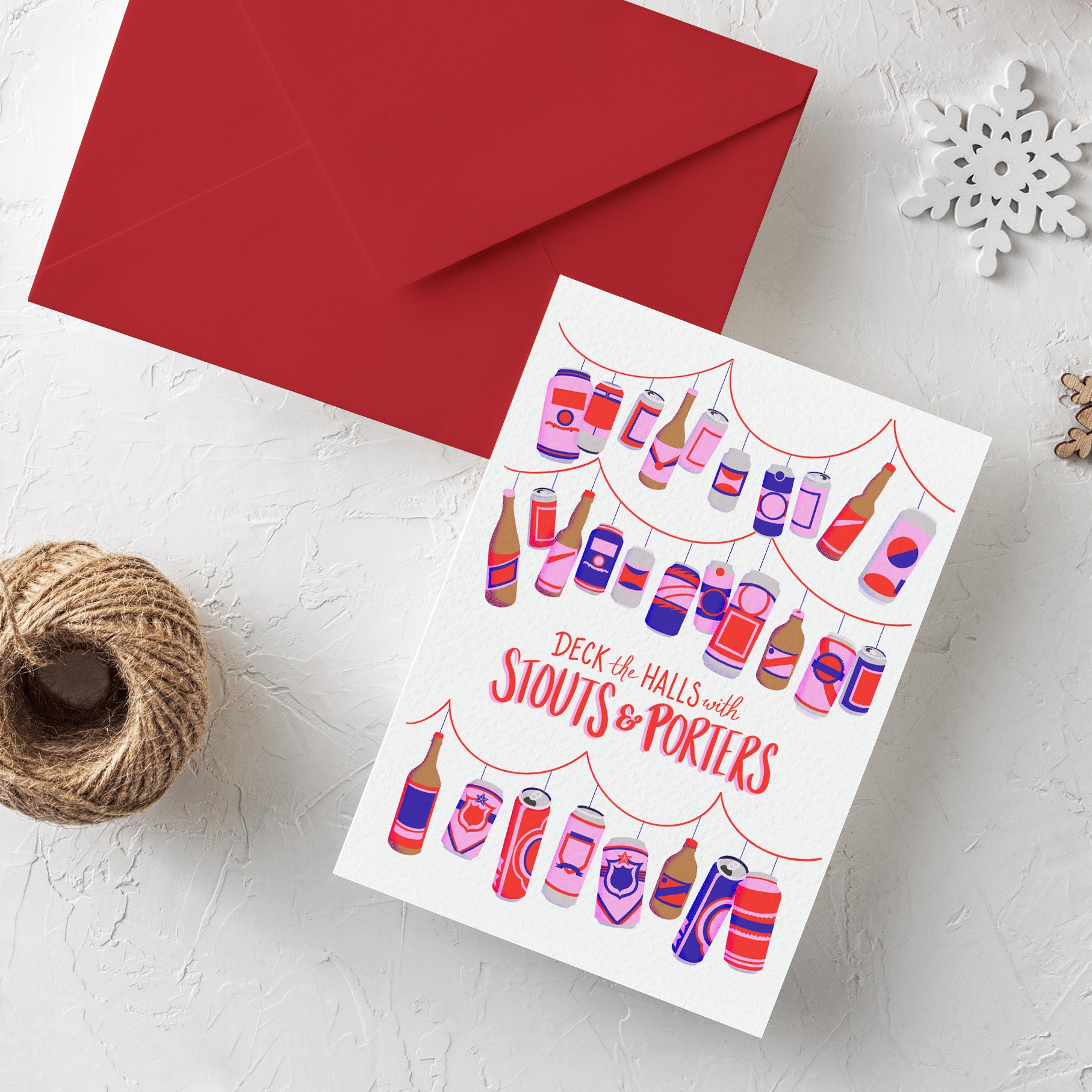 Deck the Halls Holiday Beer Christmas Card - Etsy