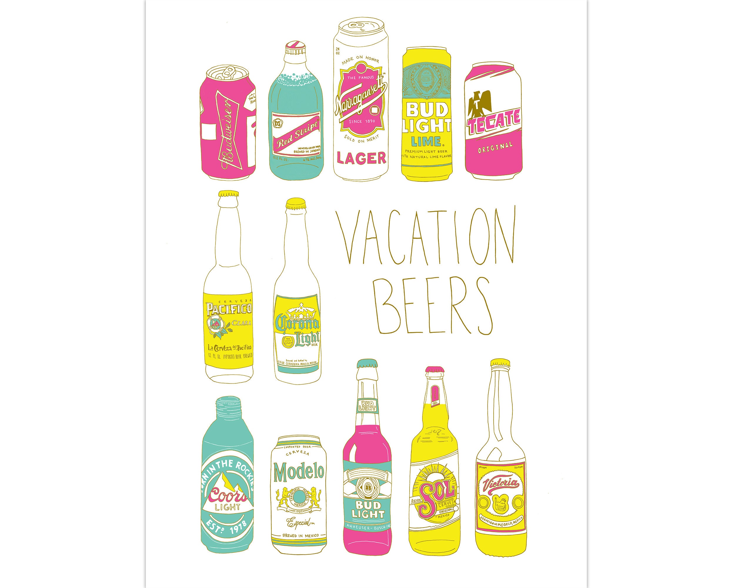 Summer Beer Poster for Beer Lovers Beach Beer Home Decor in | Etsy