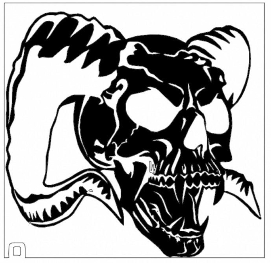 Demon Skull Dxf, Svg Cutting Files Horror, Tattoo, Biker - Etsy