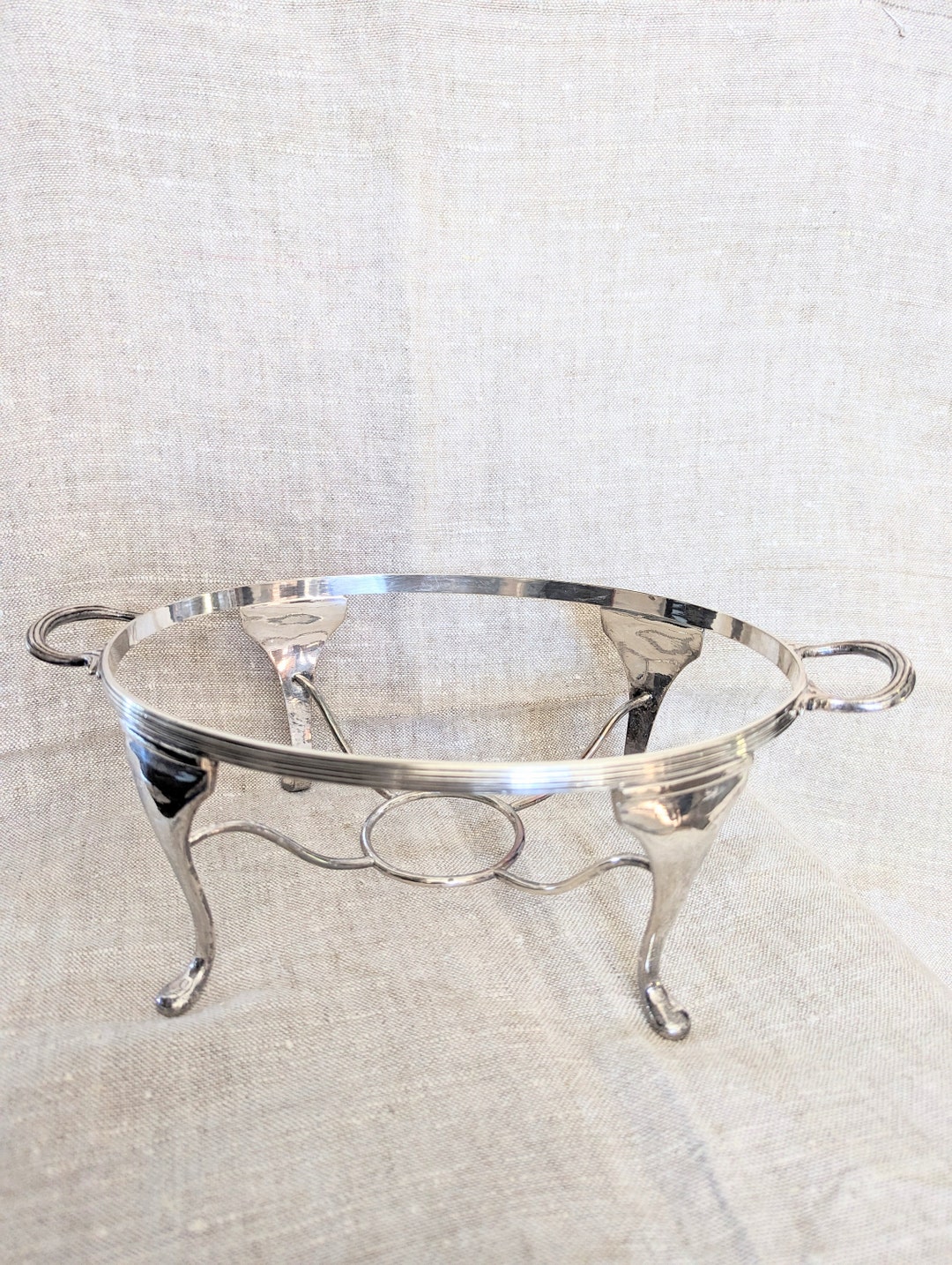 Silverplate Oval Vegetable Dish Stand Vintage Sterno Handles Buffet - Etsy