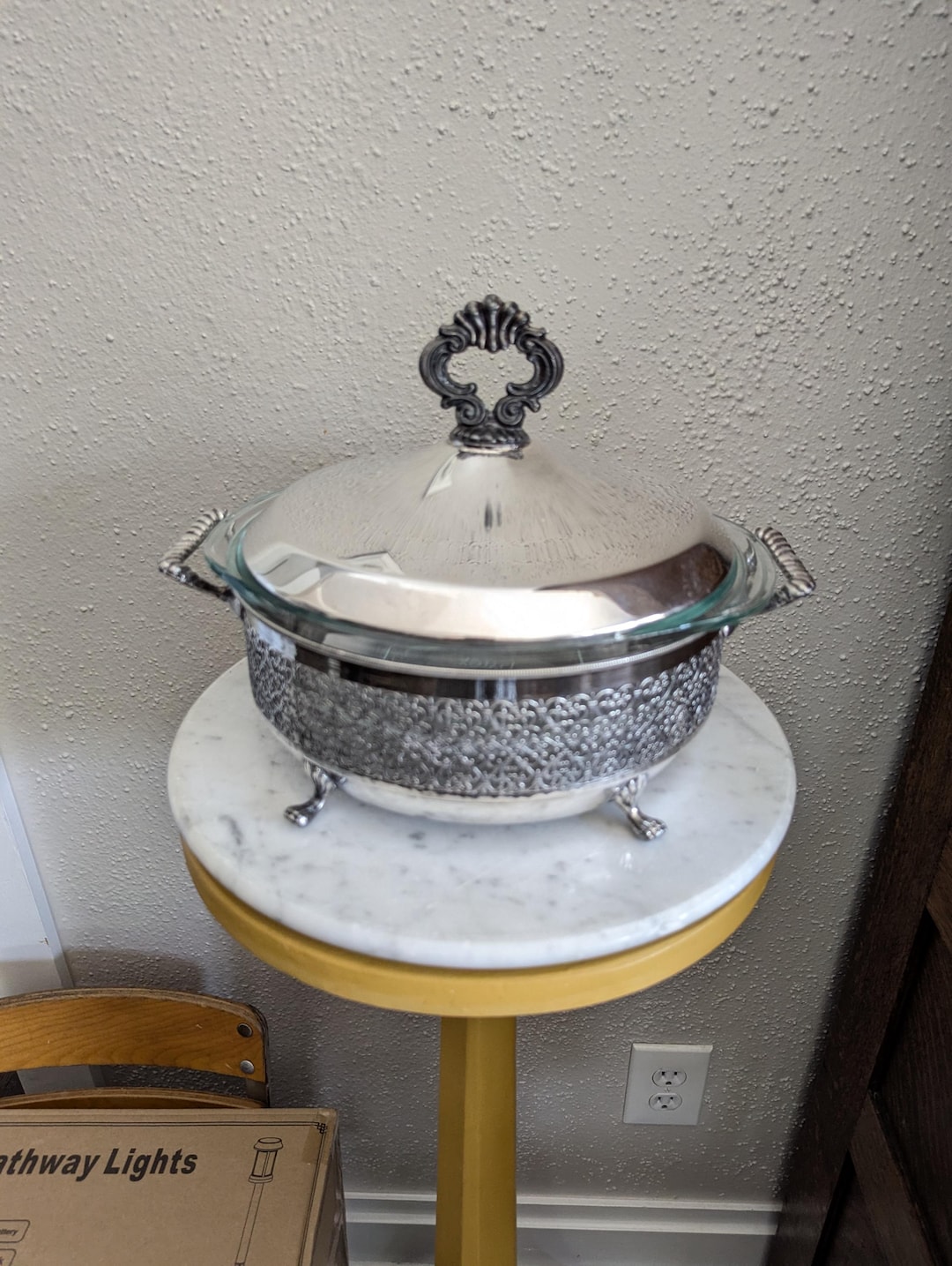 Silverplate Buffet Pyrex Serve Lidded Dish Gorgeous! - Etsy