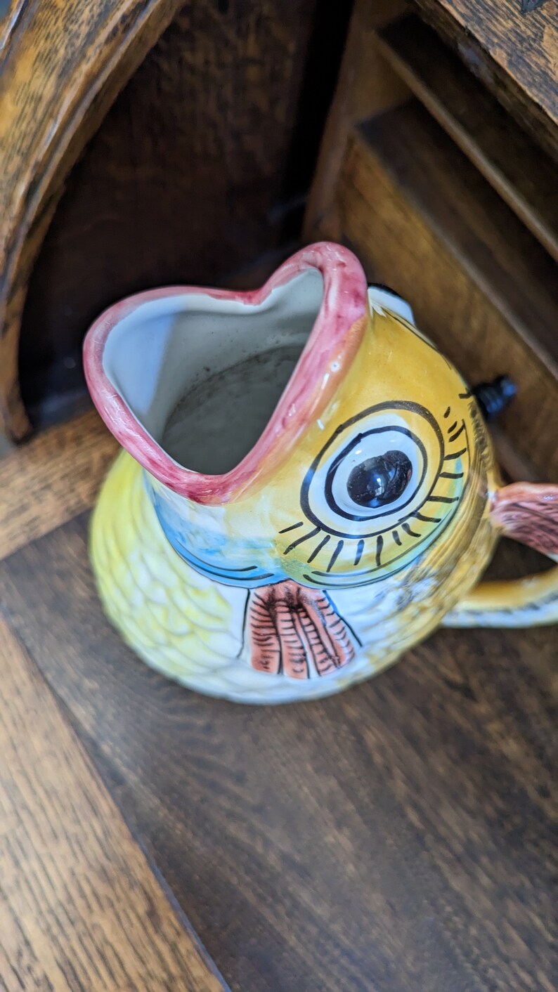 Ceramic Fish Pitcher Beach Cottage Fish Pitcher Fish Vase Whimsical 10 ...
