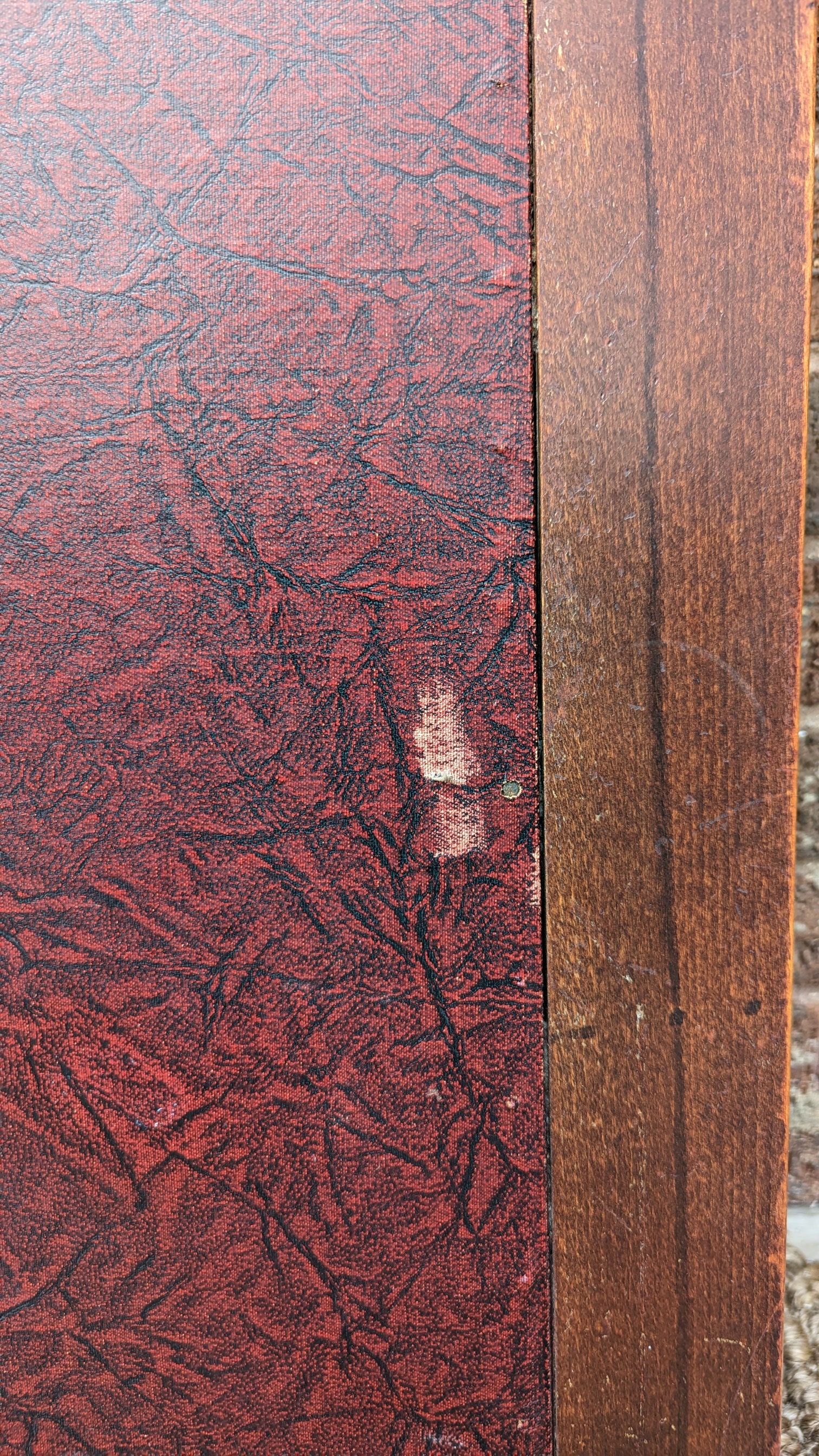 LEG-O-MATIC Wooden Folding Table Wood Red Leather Top 29in Square - Etsy