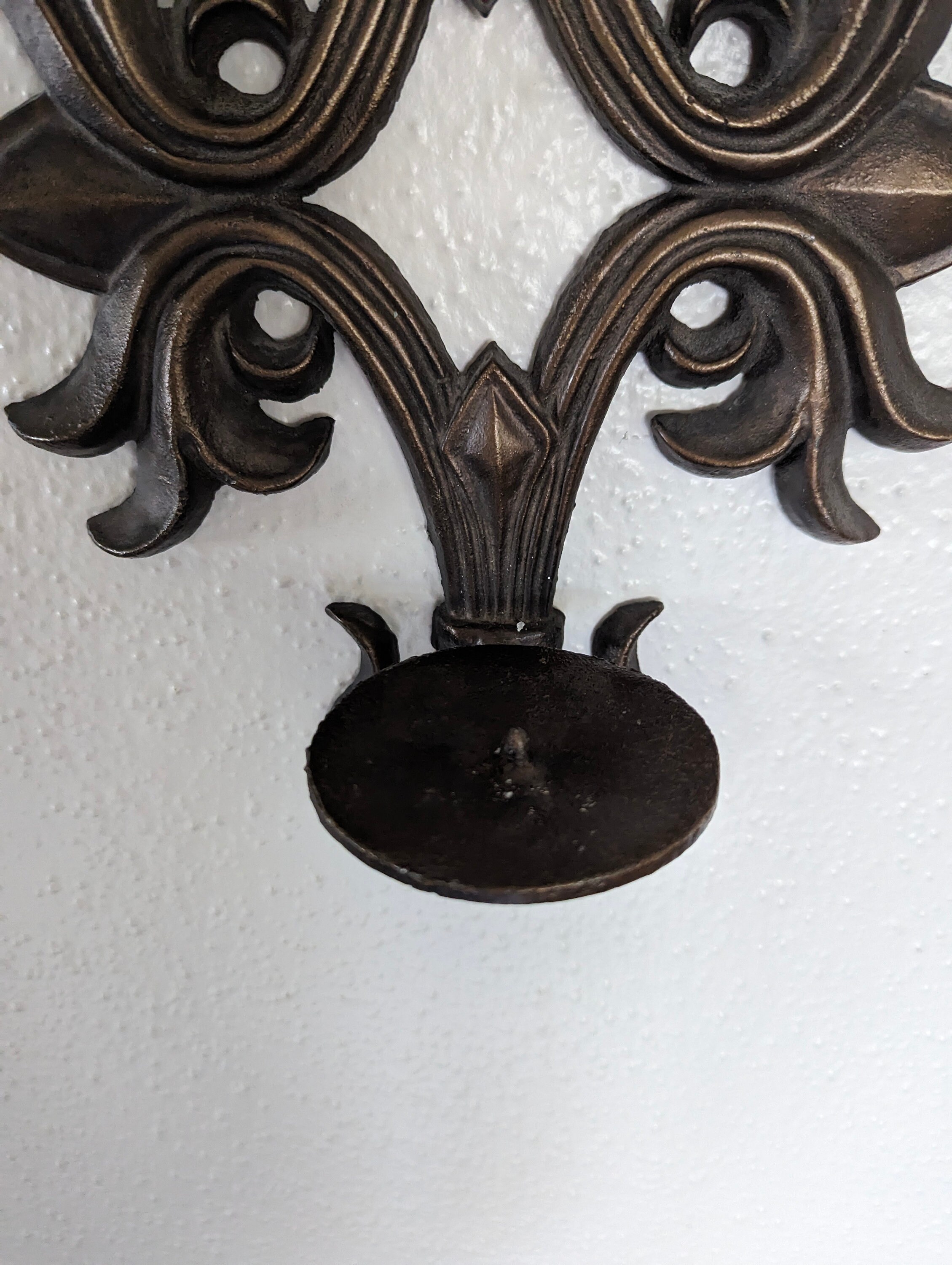 Wall Mount Candlestick Base Gothic Candle Holder Ornate French Country ...