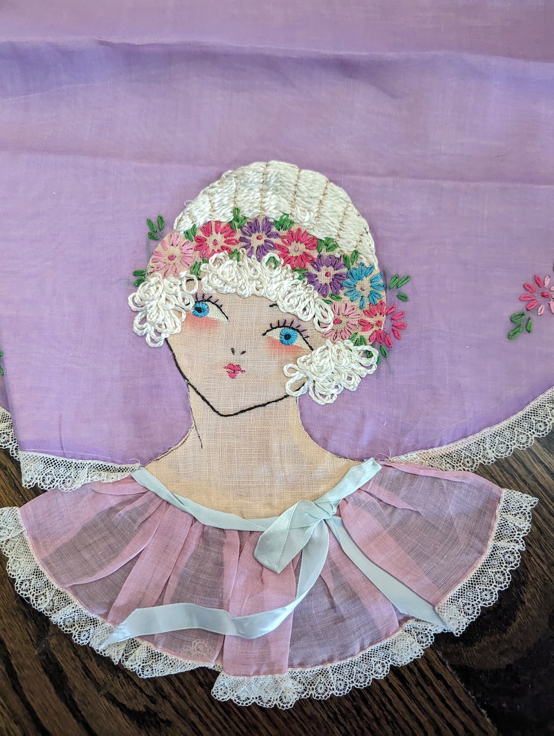 Boudoir Antique 1920s Lavender Voile Lace Embroidered Flapper Girl ...