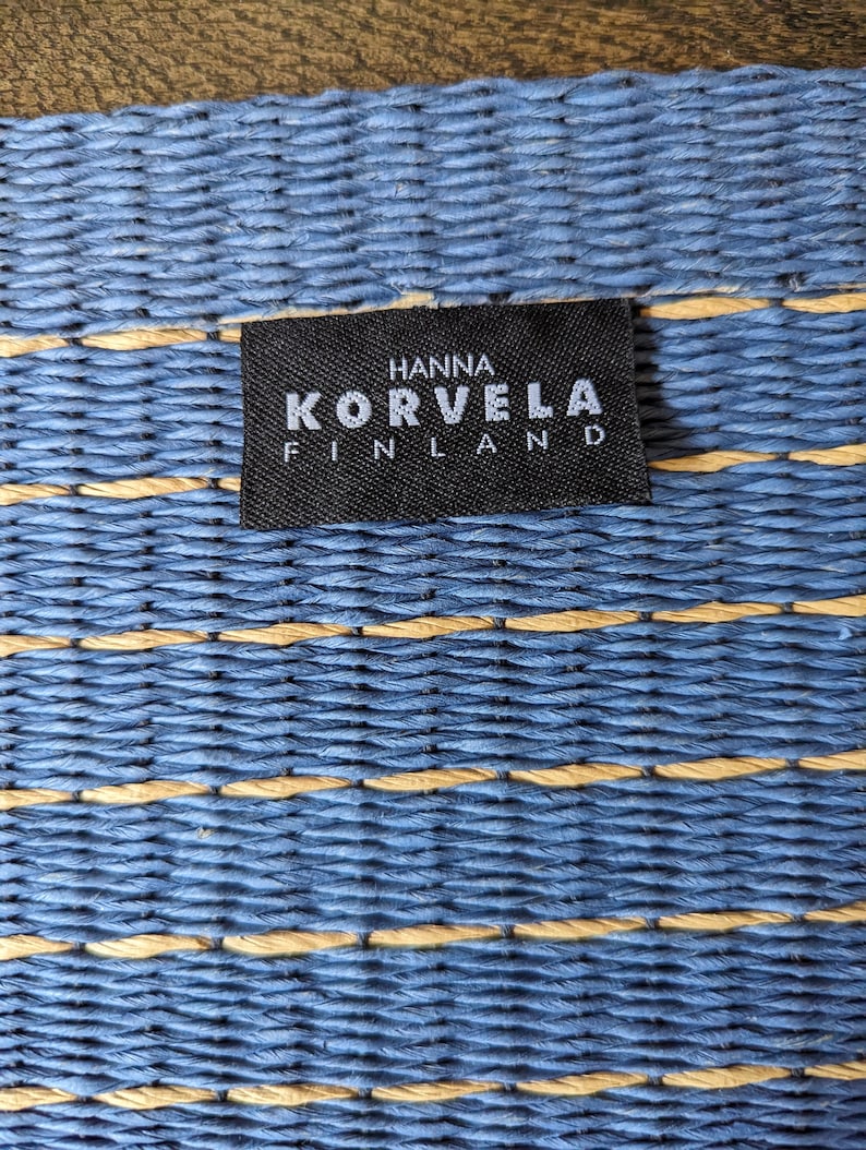 Scandinavian Runner Rug Hanna Korvela Finland Blue Tan 16.5x70in ...