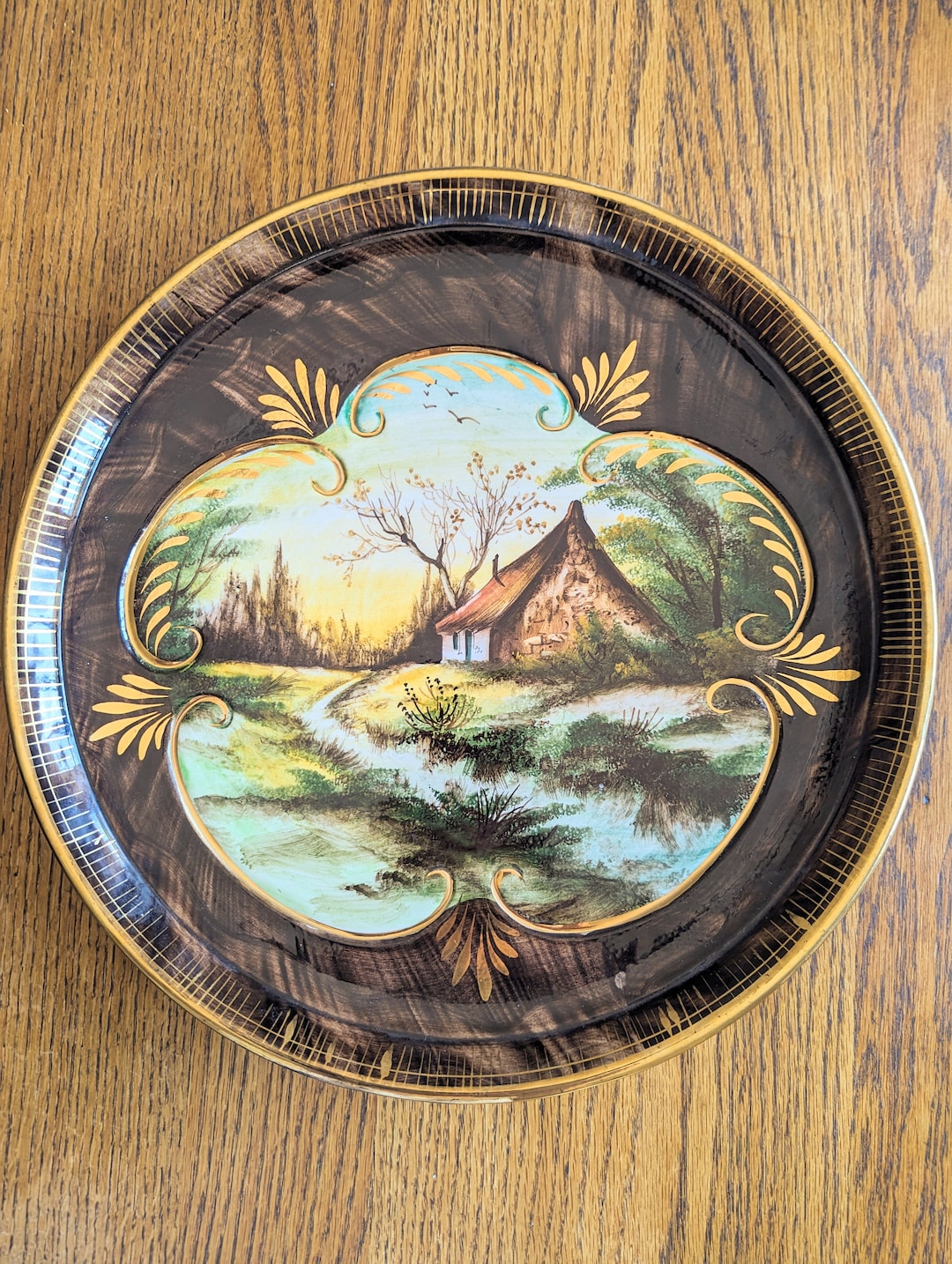 Vintage H. Bequet Quaregnon Belgium Decorative Hand Painted Plaque ...