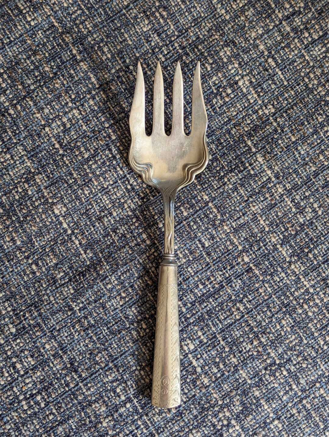 Sterling Cold Meat Fork Hammered Handle 9.25 Inches "s" Monogram - Etsy