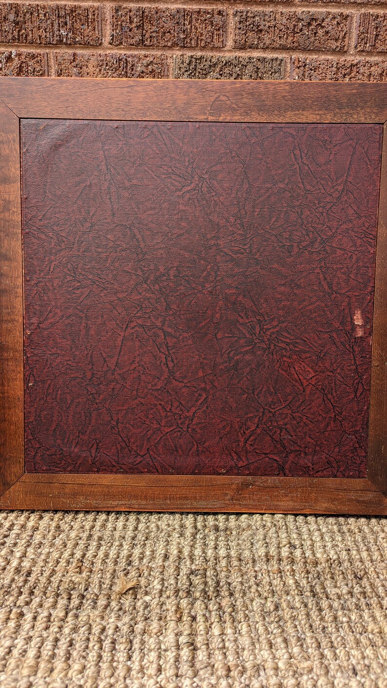 LEG-O-MATIC Wooden Folding Table Wood Red Leather Top 29in Square - Etsy