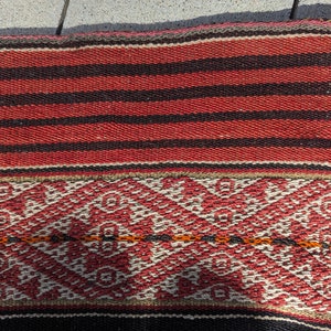 Peruvian Hand Woven Textile Chinchero Peru 38x40" RARE Red Black Estate ...