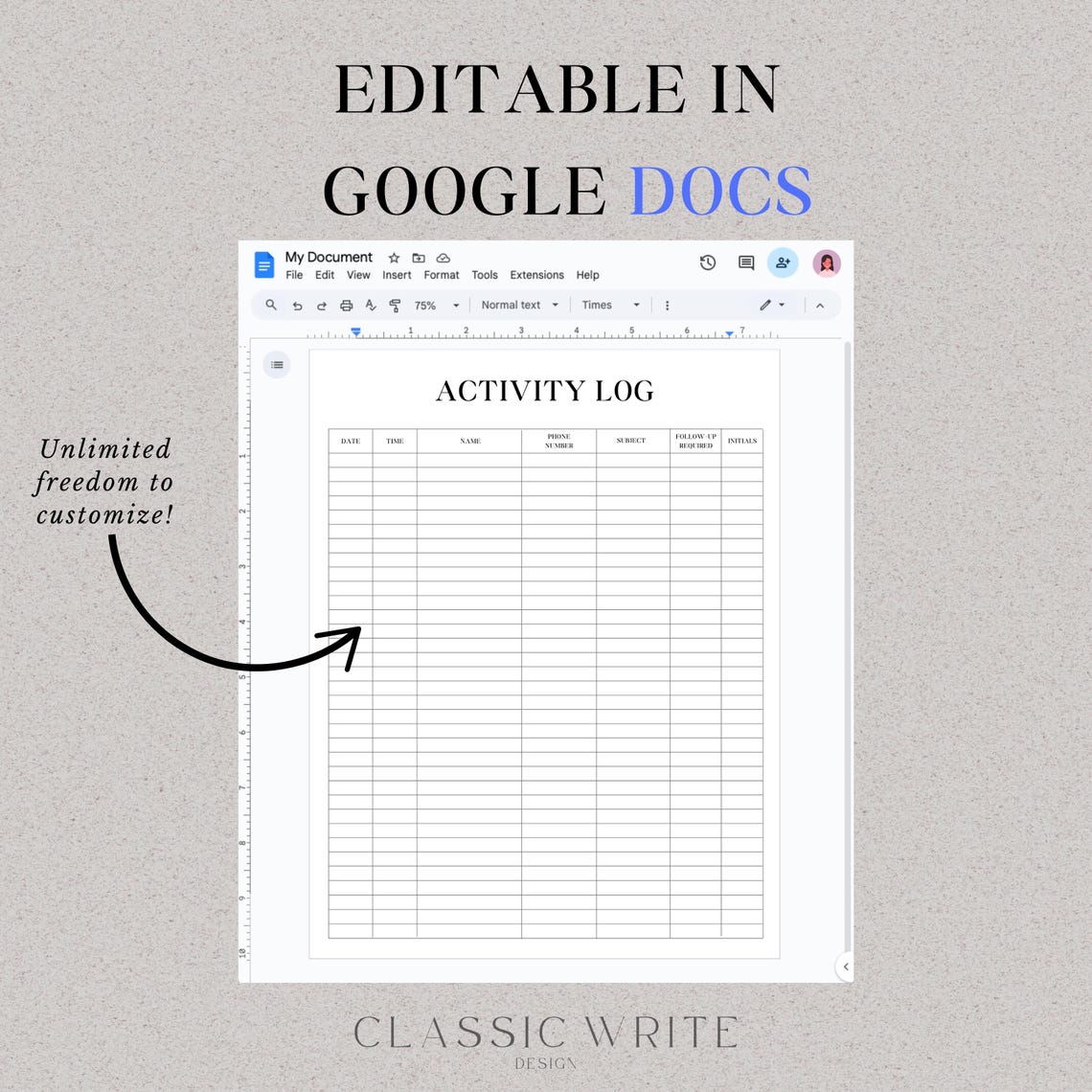 Activity Log Activity Phone Log Tracker Template Activity and Follow-up ...