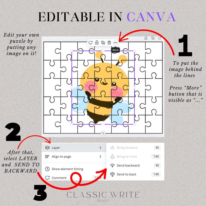 Create Your Own Puzzle Template Editable Puzzle Design Draw Printable ...