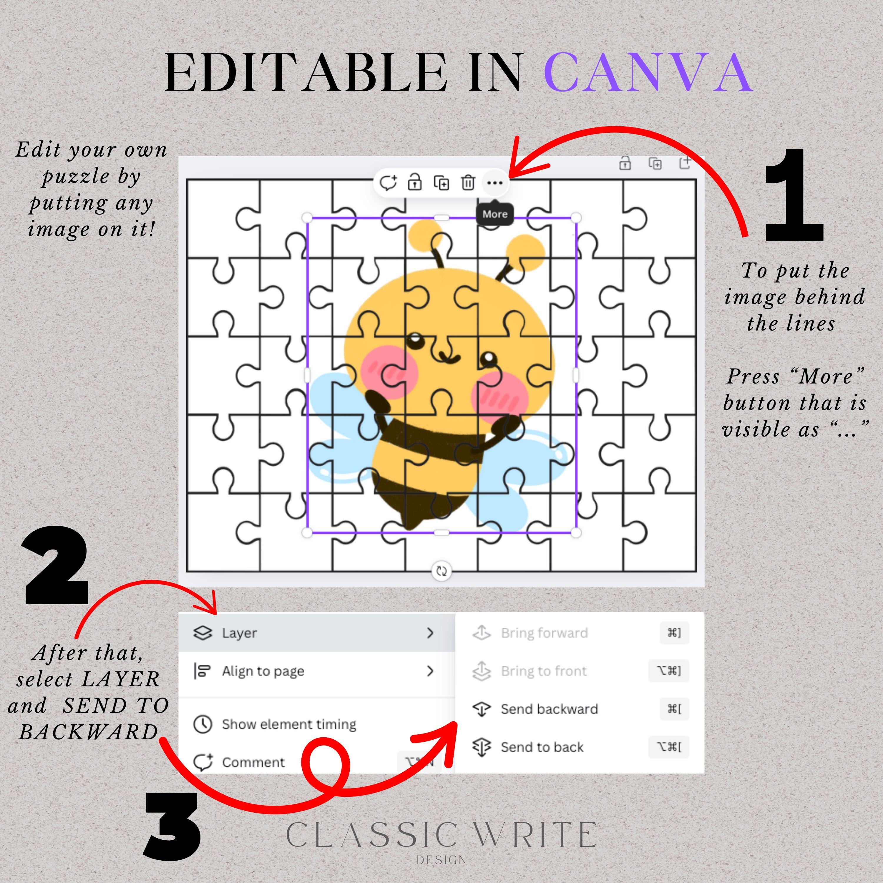 Create Your Own Puzzle Template Editable Puzzle Design Draw Printable ...