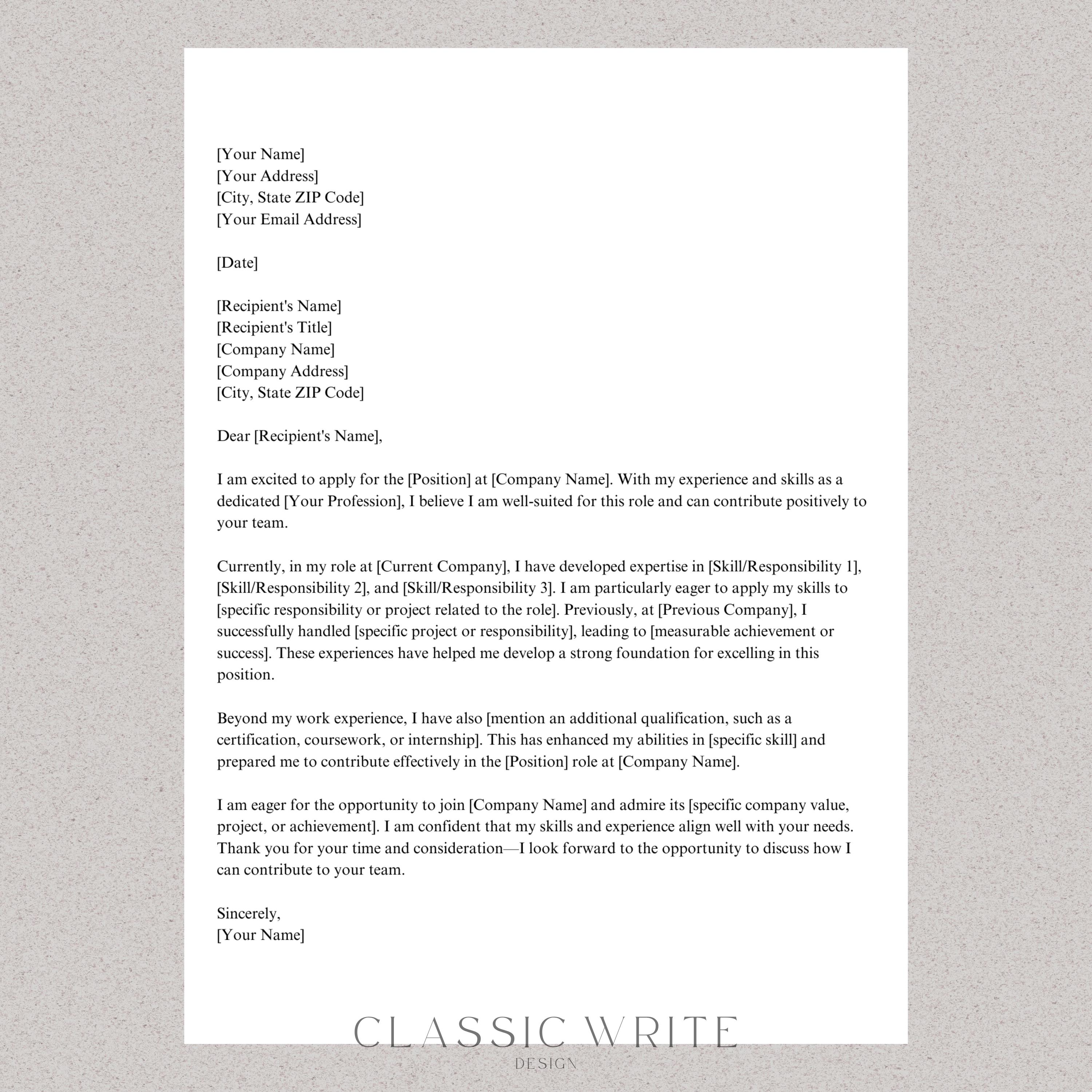 Cover Letter Template Simple Good Professional Cover Letter Word Docs ...