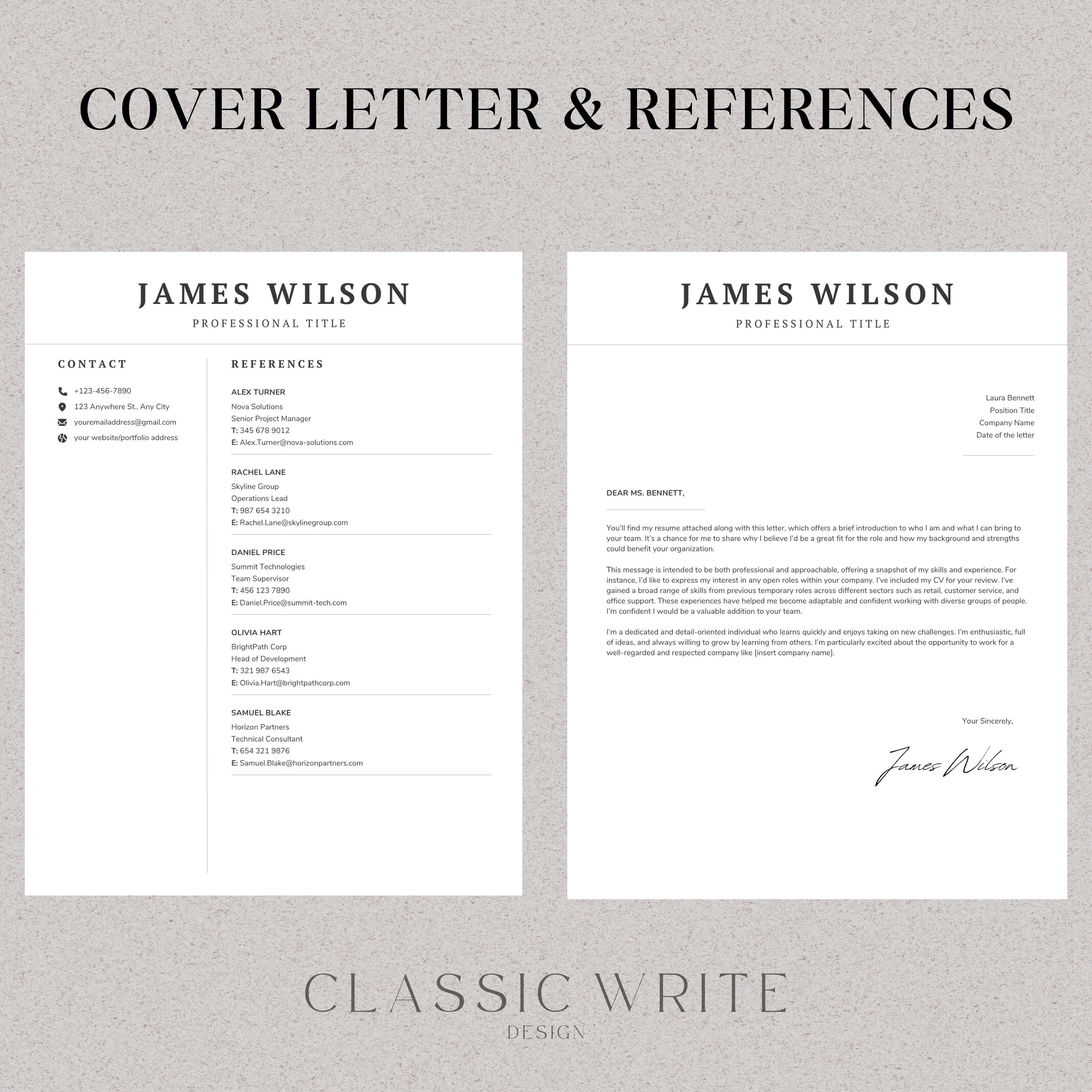 Professional Resume Template, No Photo, Canva Template Resume, Modern ...