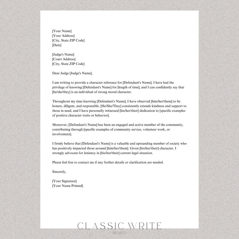Court Character Reference Letter Template Court Letter Legal Reference ...