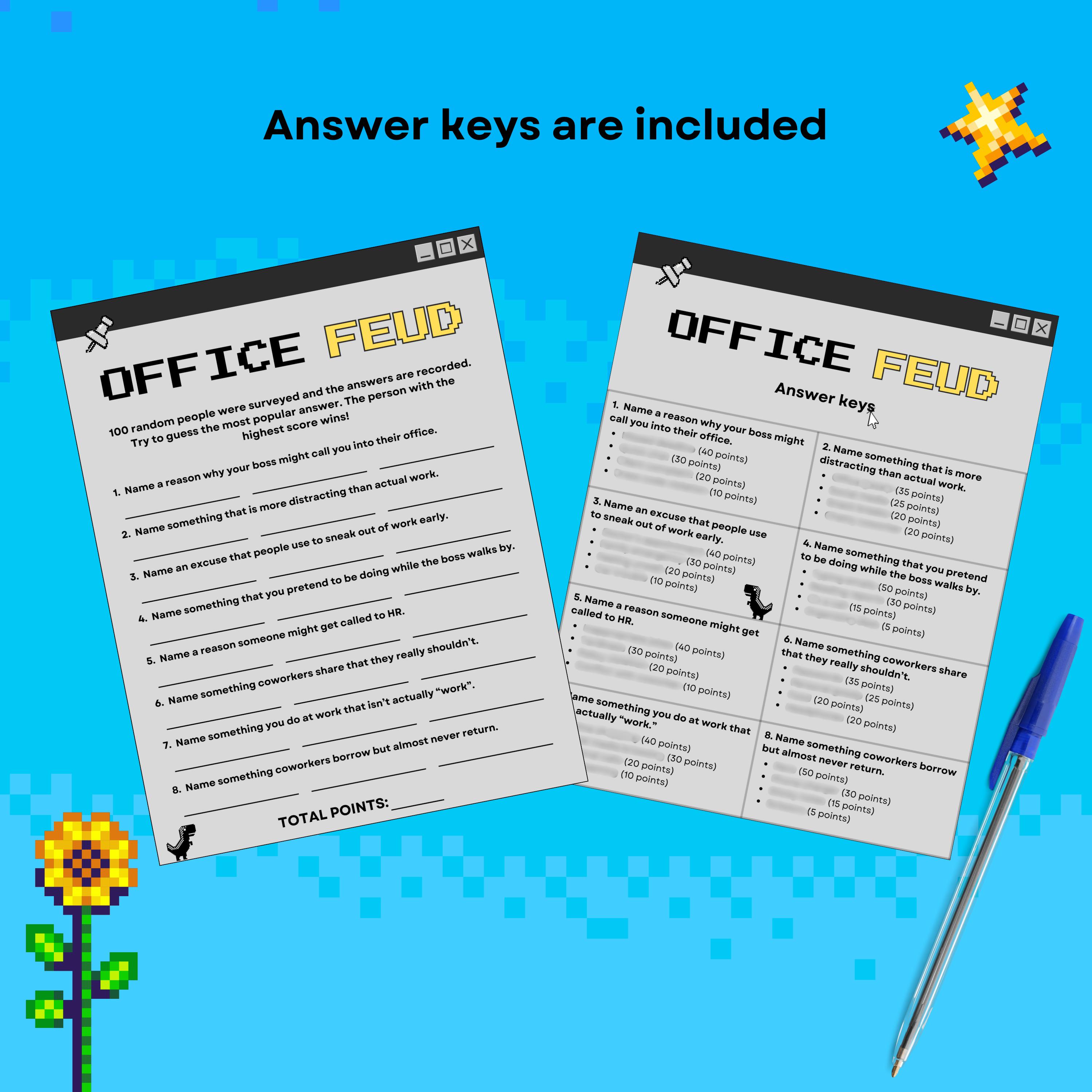 Office Games Party Feud Game Work Party Game Fun Printable Game Group ...