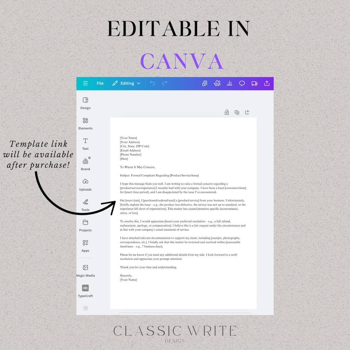 Complaint Form Letter Template Google Docs Word Canva Complaint Letter ...