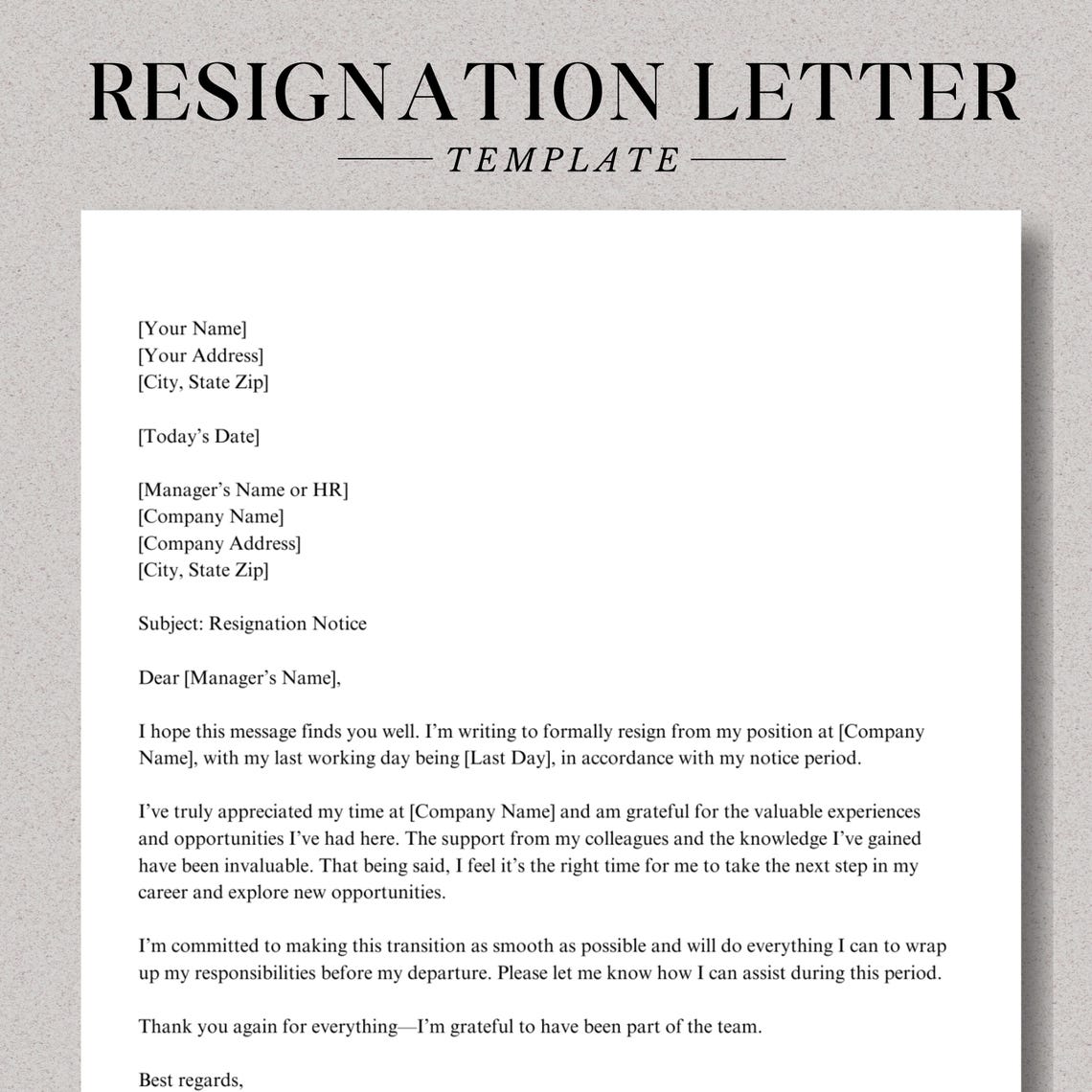 Resignation Letter Professional Job Resignation Letter Template Google ...