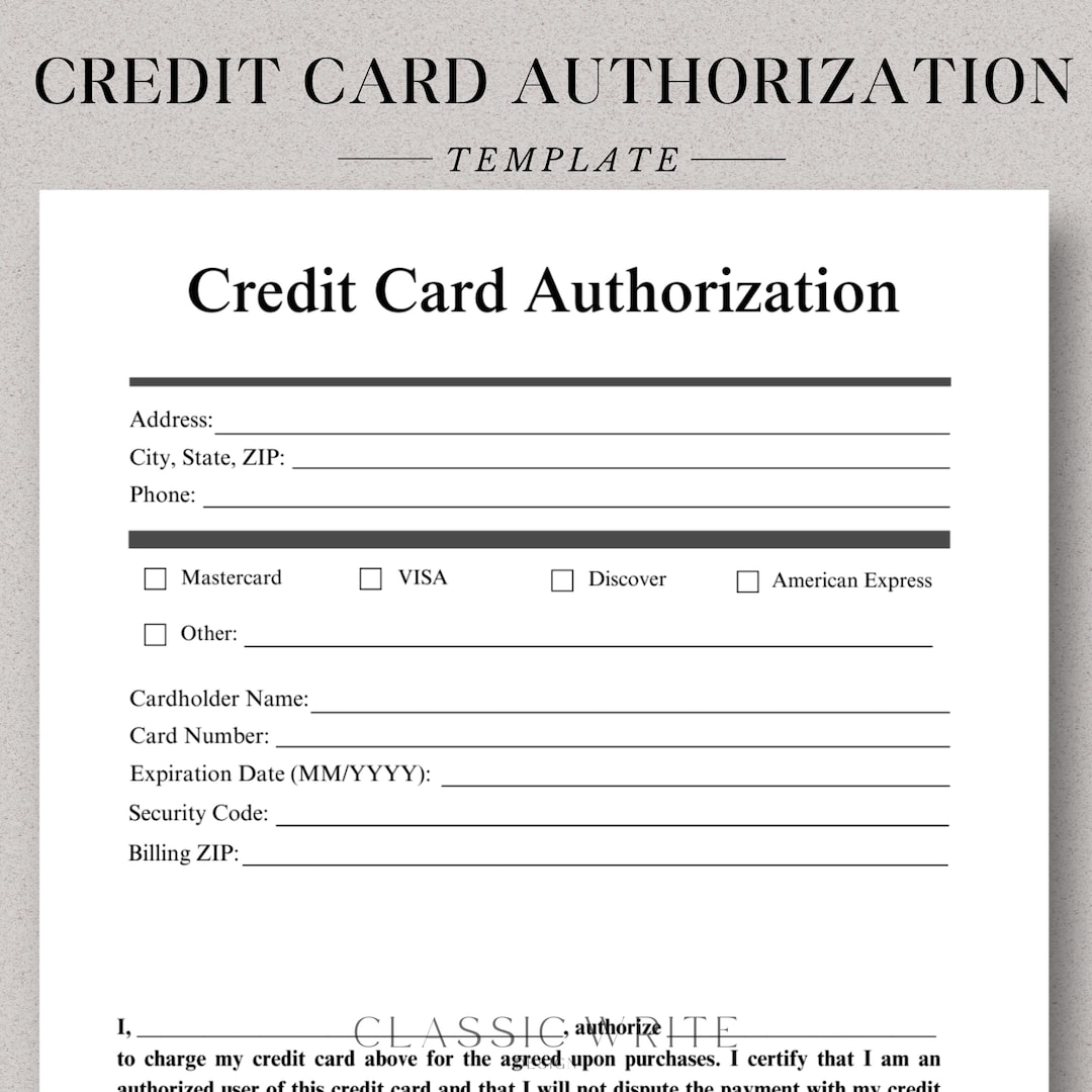 Credit Card Authorization Word Google Docs Adobe PDF Credit Card ...
