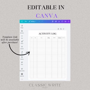 Activity Log Activity Phone Log Tracker Template Activity and Follow-up ...