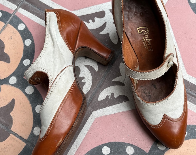 1920s White & Tan Leather Two Tone Spectator Co-respondent Brogue Day ...
