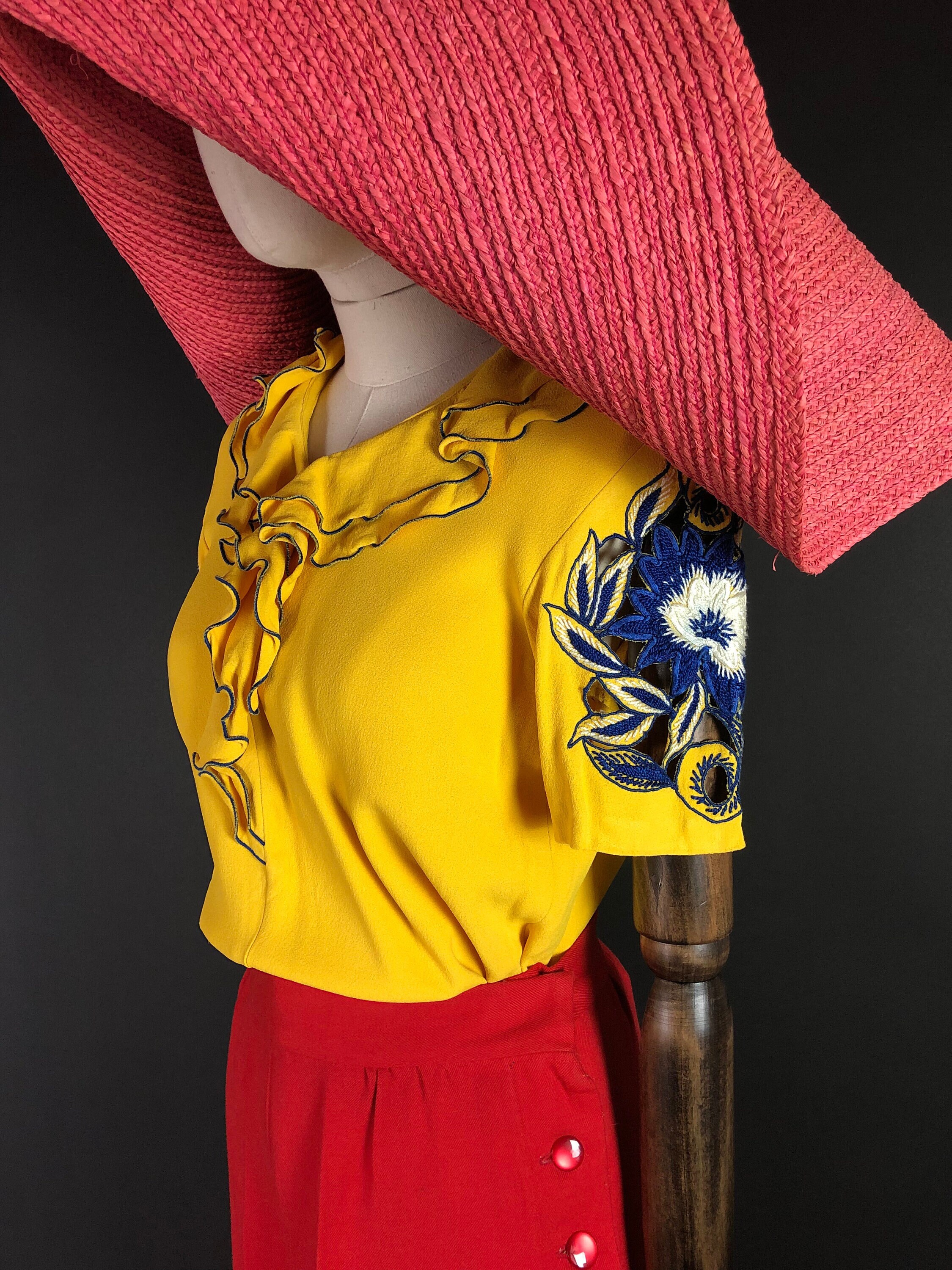 Embroidered Crepe Tops