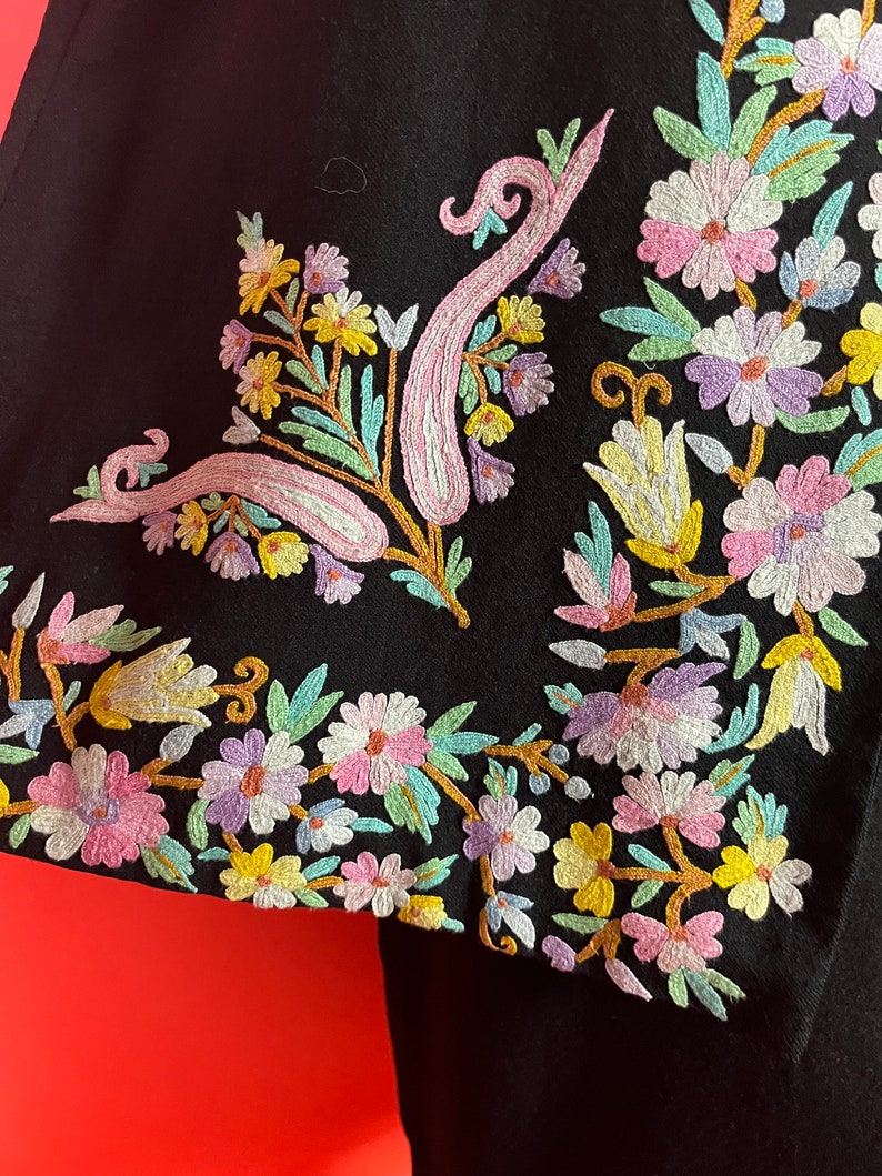 Gorgeous 1930s Embroidered Wool Coat With Collar, Chainstitch Wool ...