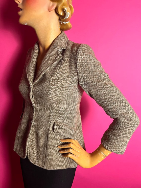 1940s 1950s Moseley Harris Tweed Hacking Jacket, Brow… - Gem