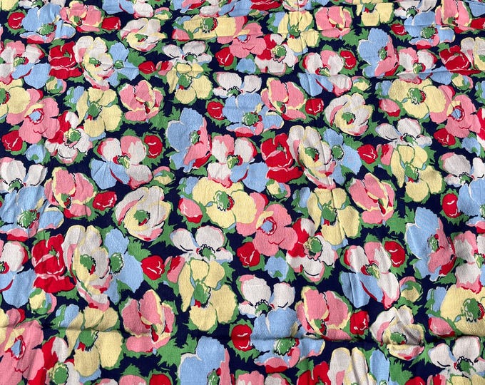Y2K 1940s Style Rayon Floral Print Fabric by Cath Kidston, Single Piece ...