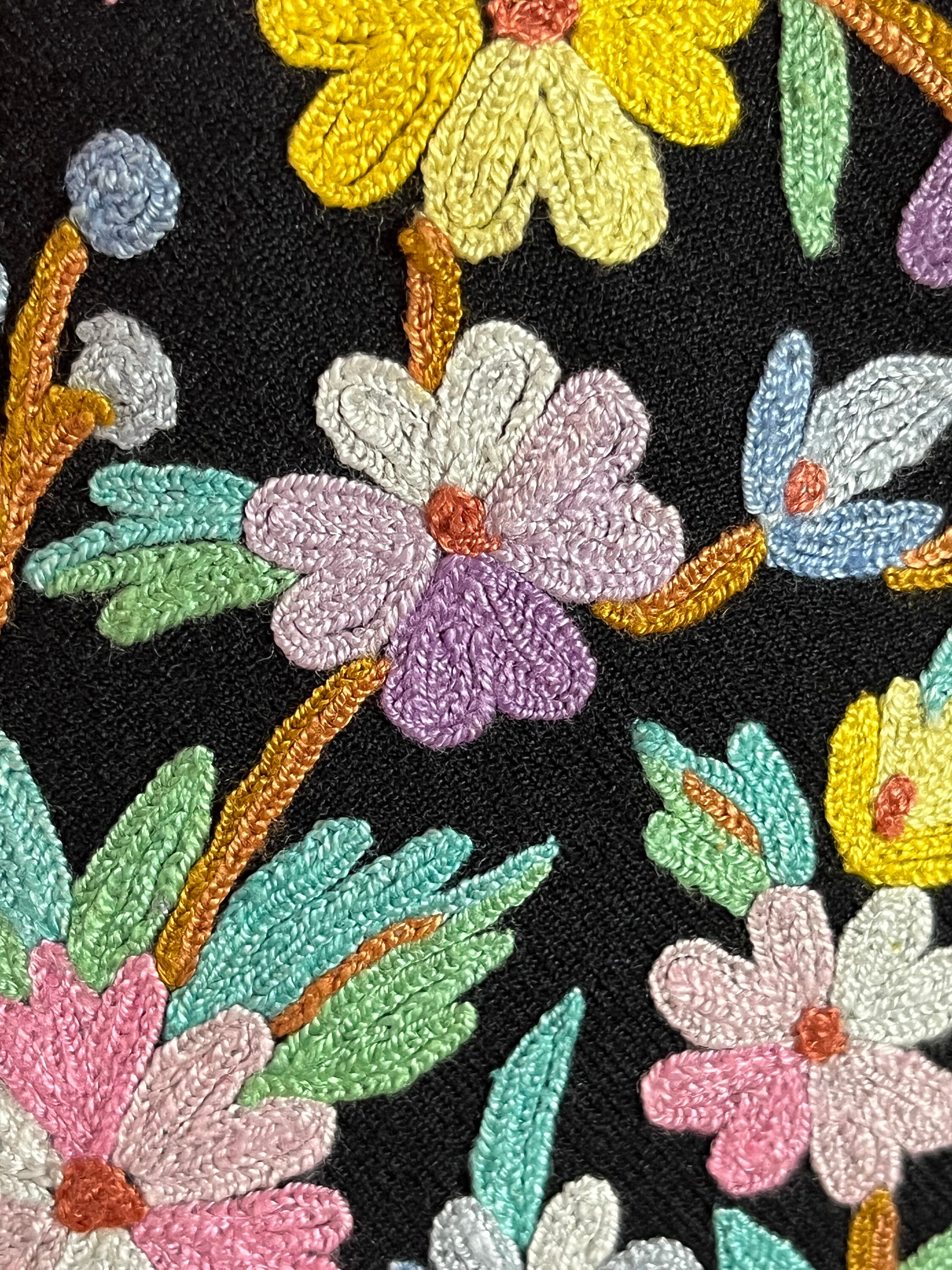 Gorgeous 1930s Embroidered Wool Coat With Collar, Chainstitch Wool ...