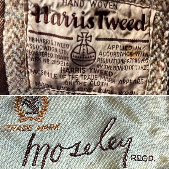 1940s 1950s Moseley Harris Tweed Hacking Jacket, Brow… - Gem
