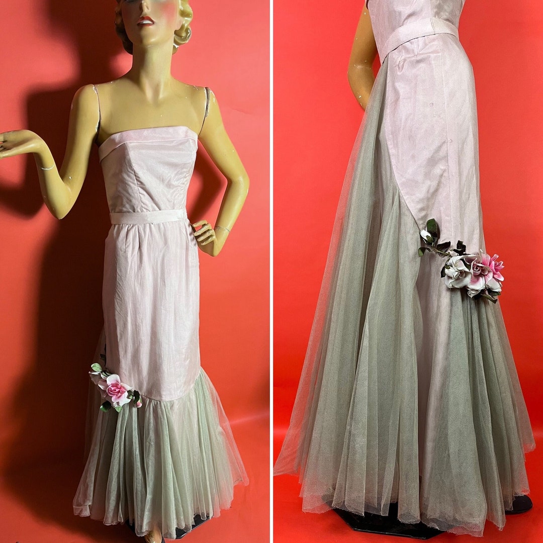 Extraordinary 1950s Frederick Starke Mermaid Dress, Pale Lilac Pink ...