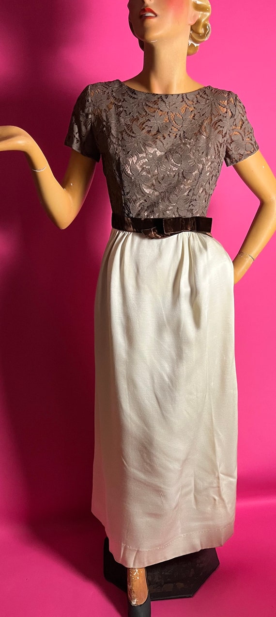 Gorgeous 1960s Jean Allen Lace Illusion Evening Gown … - Gem