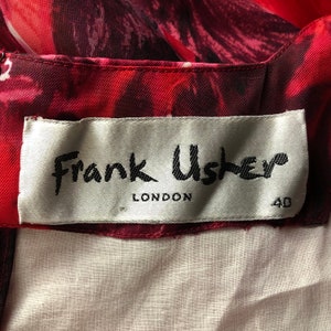 Incredible Late 1950s Early 1960s Frank Usher Red Floral Print Dress ...